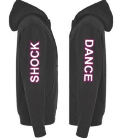 Child - Black Zip-Up Jacket with Shock Logo | Shock Dance Center