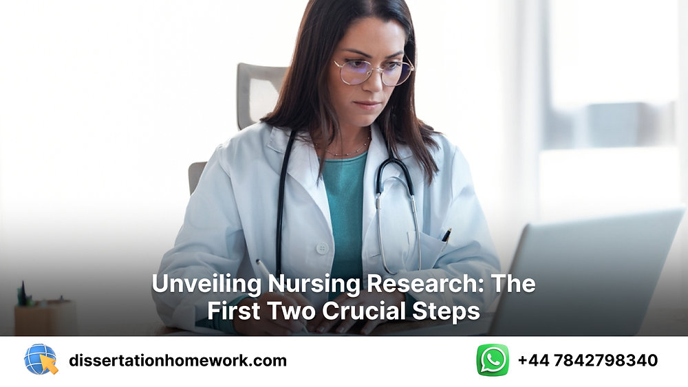What are the first two steps of nursing research?