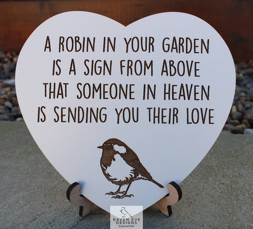 Engraved Gifts | 'A Robin In Your Garden' Engraved Wooden Memorial ...