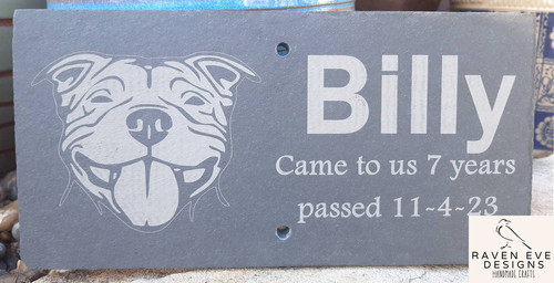 Engraved Gifts | Personalised 'Staffy' Memorial Engraved Chunky Slate ...