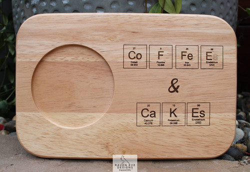 Engraved Gifts | 'Coffee & Cakes' Periodic Table Engraved Wooden Tea ...