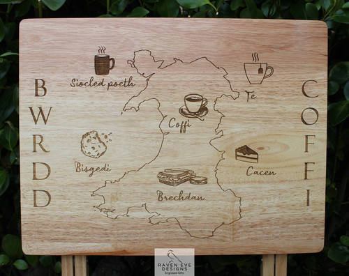 Engraved Gifts | 'Bwrdd Coffi' Engraved Wood Folding Table | Raven Eve ...