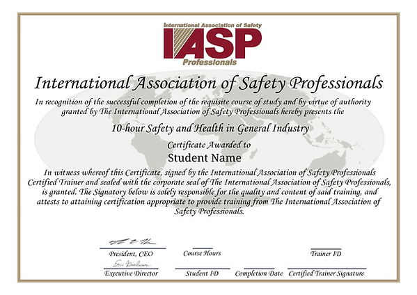 IASP 10-hour Safety and Health Program | Al Danah Institute