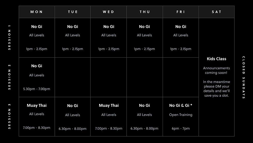 TIMETABLE | Legacy Jiu Jitsu