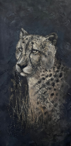 Eying My Prey | Original Painting Tiger Mate in Dark Jungle