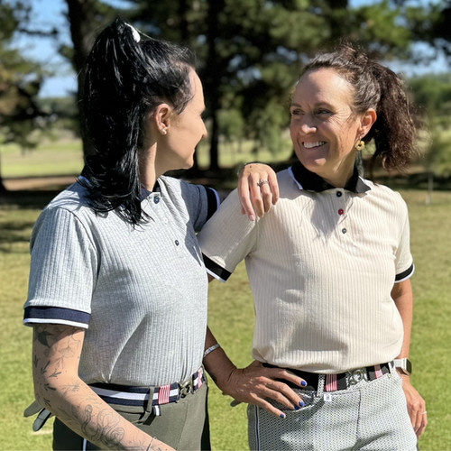 RELAXED RIBBED GOLFER NOUGAT | CAS GOLF