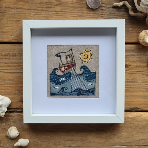 Fishing Boat Scene-Small Applique Picture | Caroline Michelle
