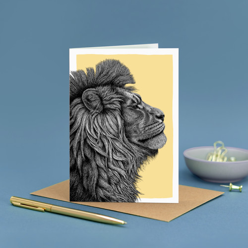 African lion note card | Wild Lines