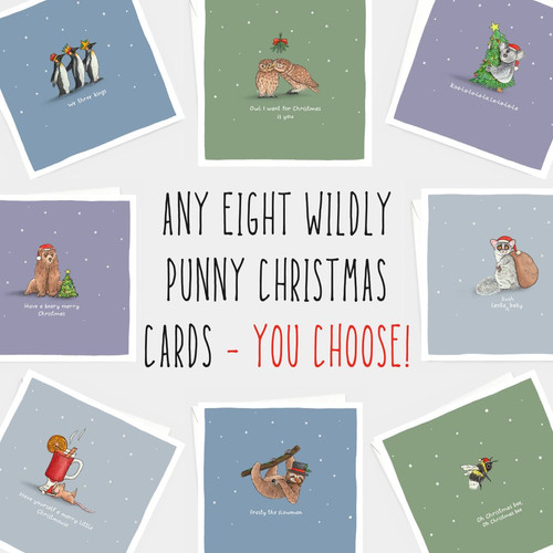 Choose Any Eight Christmas Pun Cards | Wild Lines