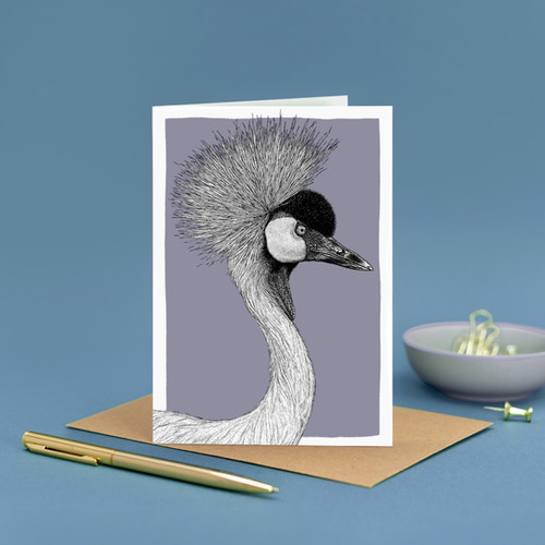 African crowned crane note card | Wild Lines