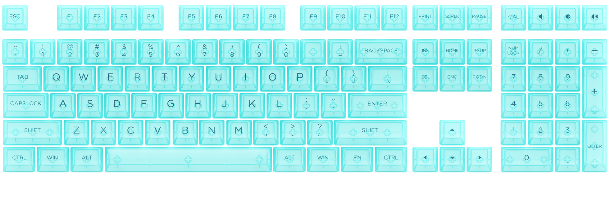 Clear Mint Keycap Set