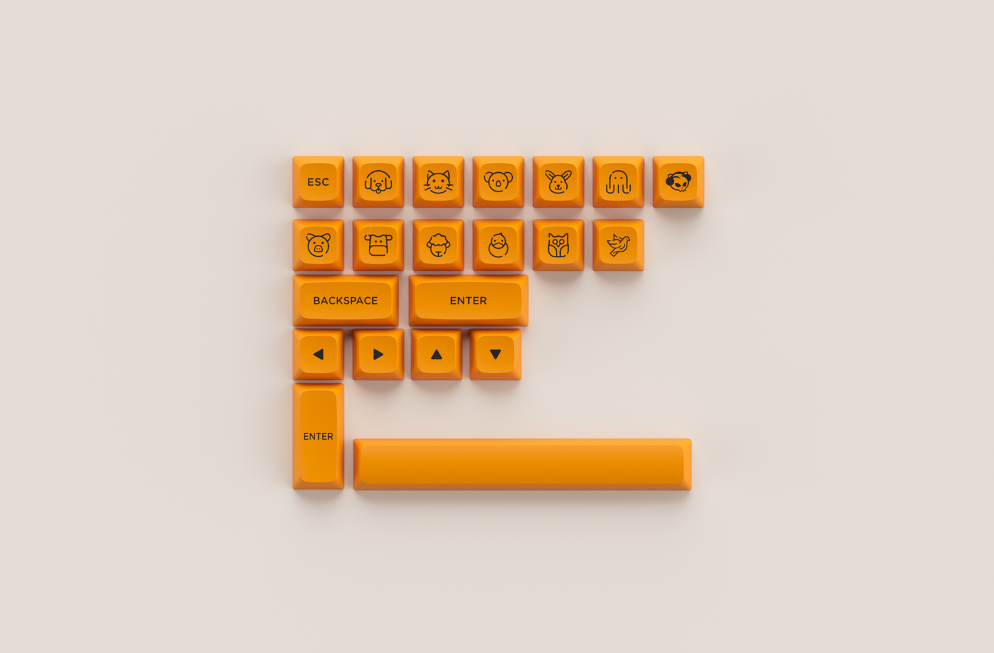 Carbon Retro ASA Low Keycap Set