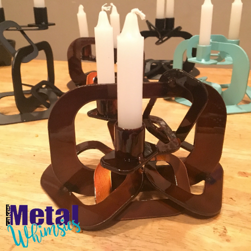 Geometric Dual Candle Holder Modern Double Candles, Shabbat candle ...