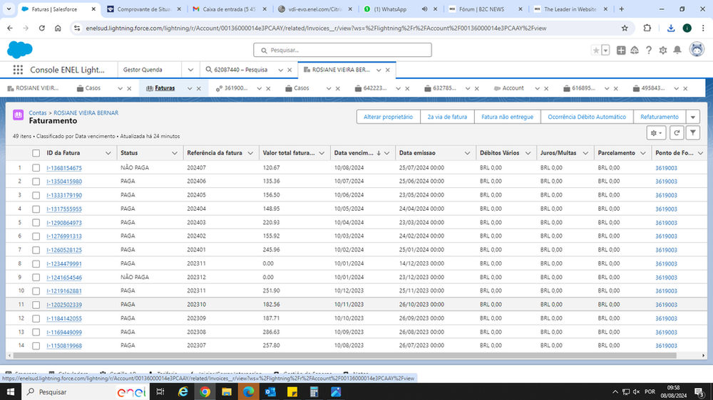 Conta sem valor e na composição da divida. | B2C NEWS