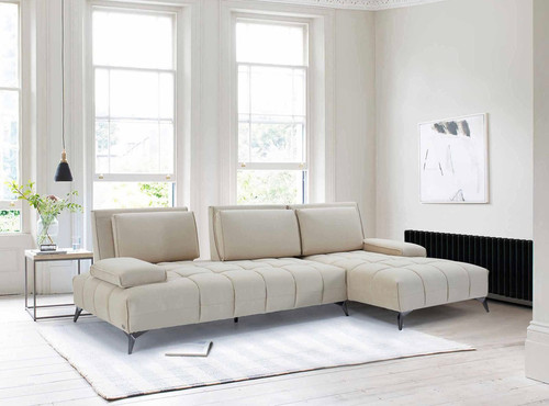 RAF Sofa Chaise Sectional Black Base | Beige | Millennial Furniture