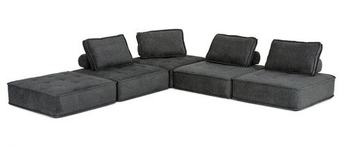 Modern Dark Grey Fabric Modular Sectional Sofa | Millennial Furniture