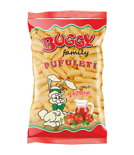 Buggy Ketchup Corn Flips 150g - Crunchy and Flavorful Snacks at FoodSklep