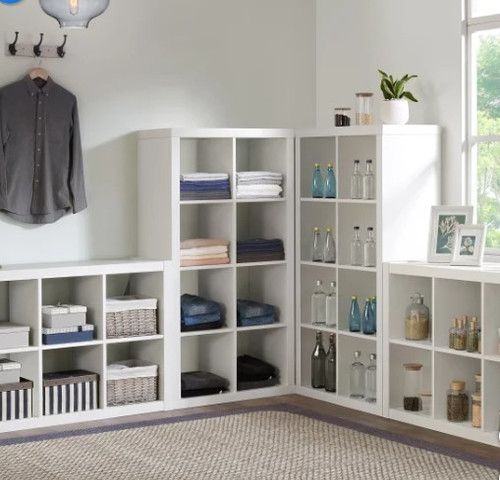 O'nin Room Divider with 8 Storage Bins (White) | Red Barn Furniture