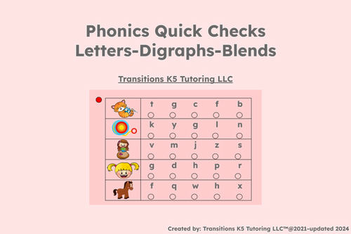 Phonics Quick Checks 1 | TransitionsK5Tutor