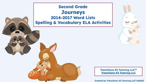 Grade 2 Spelling Vocabulary Aligned with Journeys | TransitionsK5Tutor