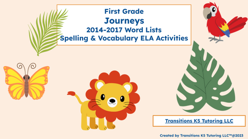 Grade 1 Spelling and Vocabulary aligned with Journeys | TransitionsK5Tutor