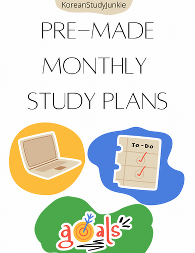Pre-made Monthly Study Plans | Korean Study Junkie