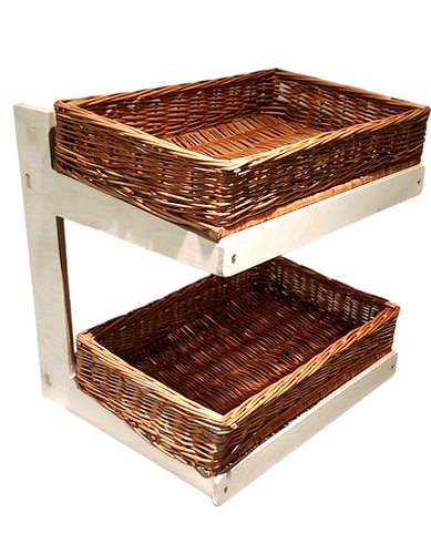 DWD-W2C-NW 2 Tier Counter Top Display with Natural Wicker Baskets | DWD ...