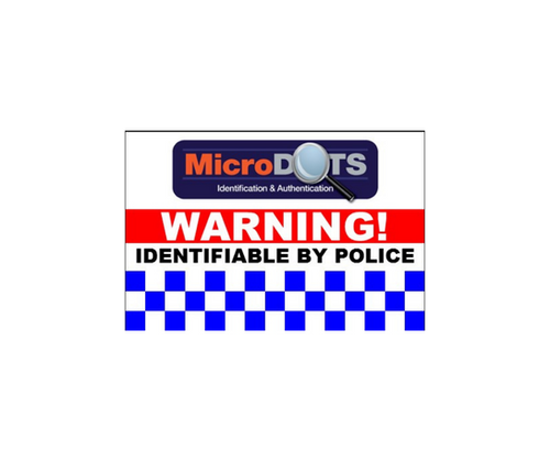 MicroDOT Warning Label | MicroDOTS | MicroDOT Australia
