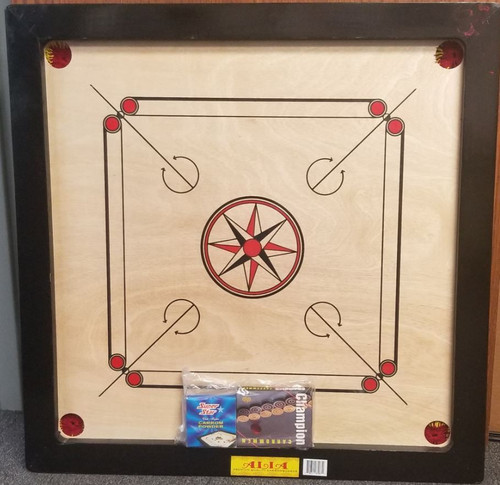 Indian Carrom Board (33 x 33) with Counters and Carrom Powder | Alia ...
