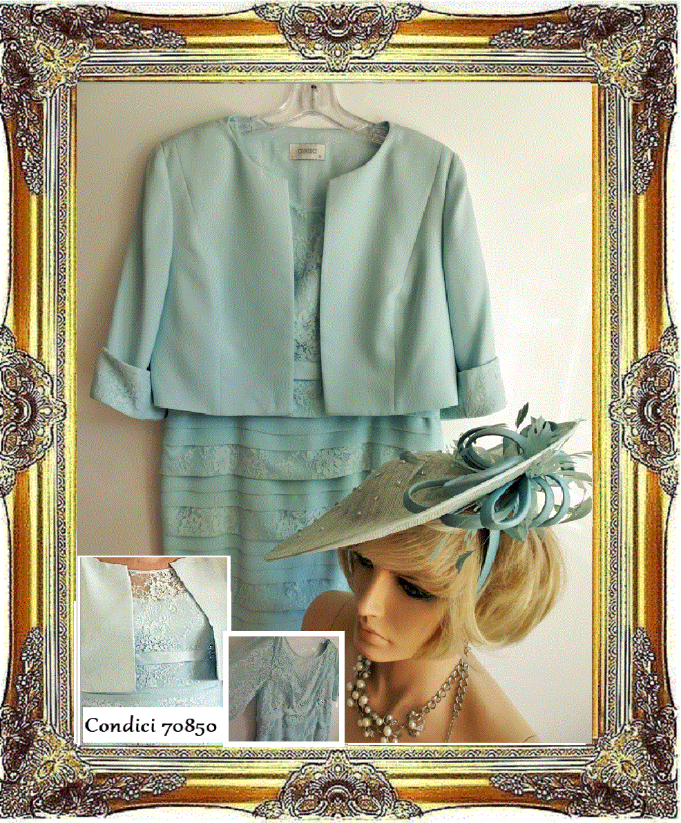 Condici 70850 in Aquamarine Size 16 plus Hatinator | Mother of the Bride
