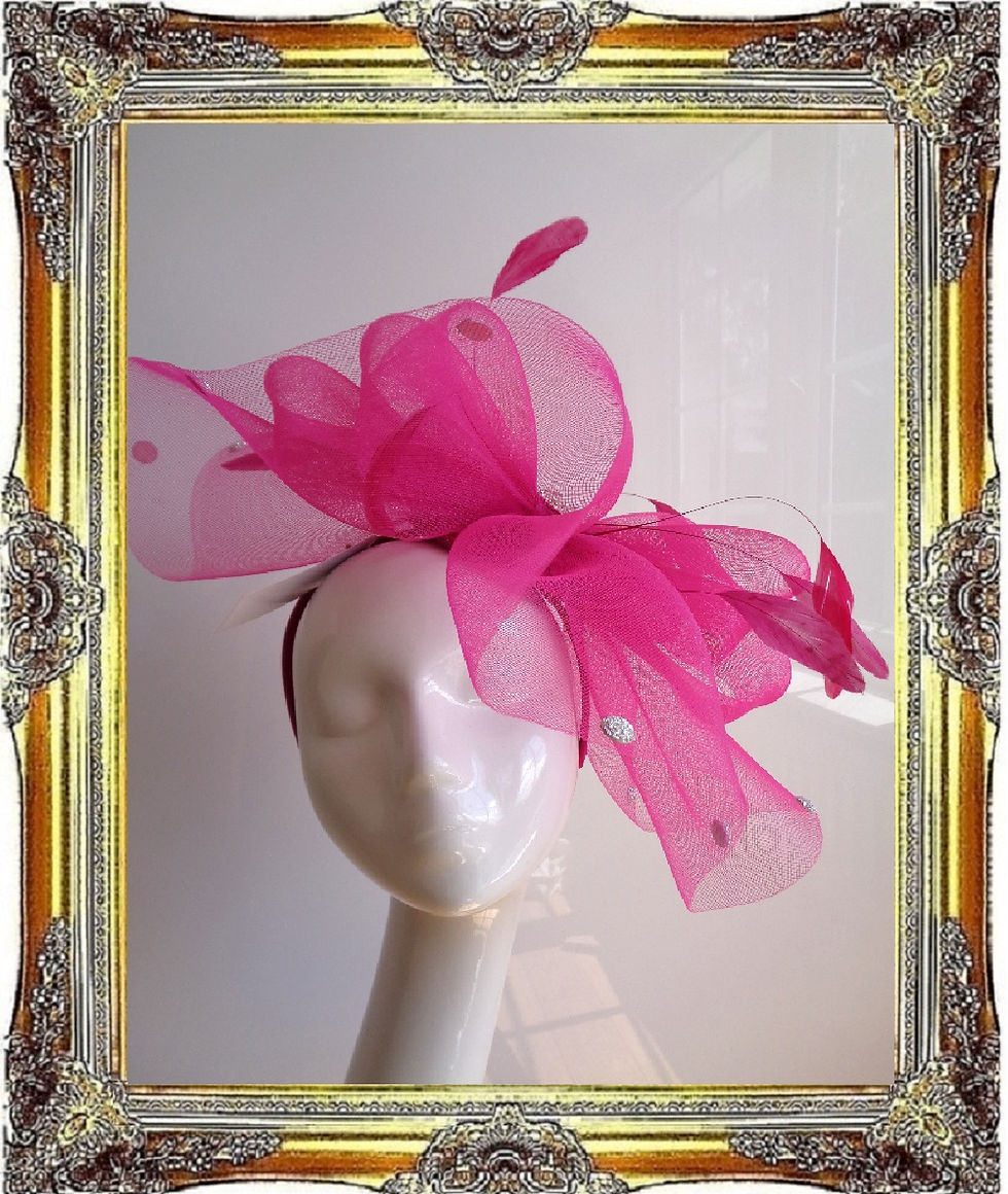 Bespoke Fascinator in Rich Raspberry Cerise Pink by Elle Designs ...