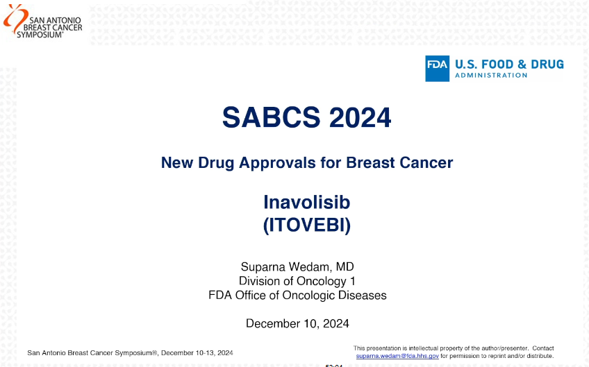 Aprueban Inavolisib para el tratamiento del cáncer de mama luminal PIK3CA