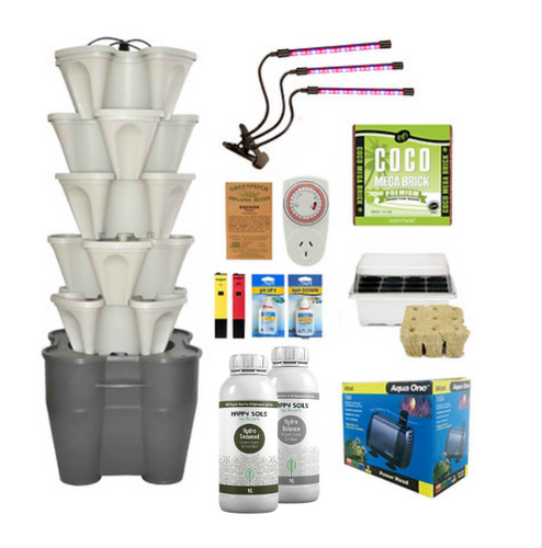 Extra & LED Vertical Farm Tower Kit -Electric/Solar | Urban Green Farms ...