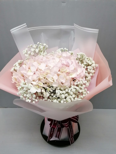 BH-021 粉紅綉球白滿天星 | nsflower