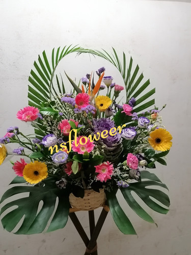 FBA-005 高腳開張花籃 Grand flower basket | nsflower