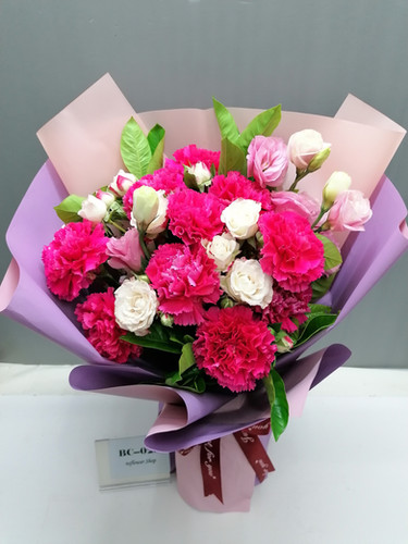 MBC-024 桃紅色康乃馨桔梗花束 | nsflower