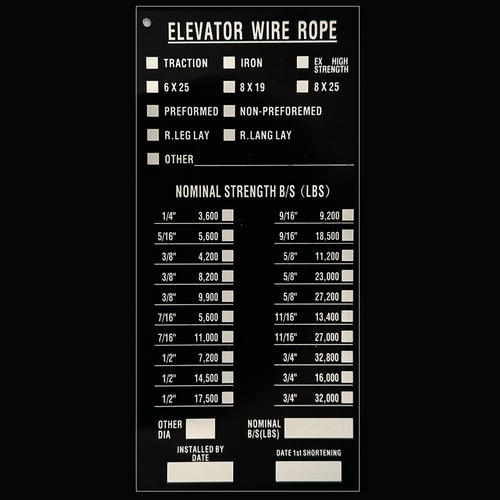Elevator Wire Rope | Tag-Crafters