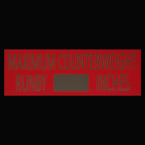 Maximum Counterweight Run By " | Tag-Crafters