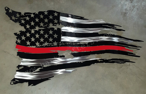 Thin Red Line Distressed Flags
