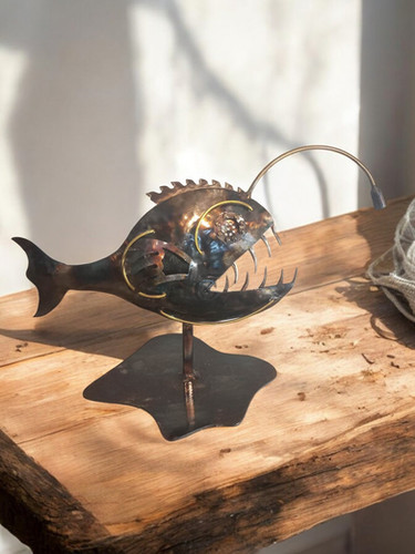 Handmade Anglerfish Metal Sculpture Art | MRK Creative Designs
