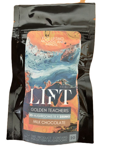 Lift Mushroom milk Chocolates (2g)lift chocolates. Touch of green