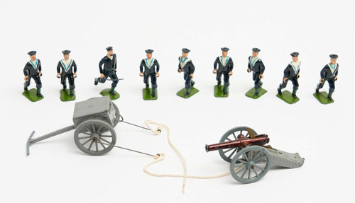 9x 54mm Vintage W Britains Model Naval Cannon and Limber Crew | Tally ...