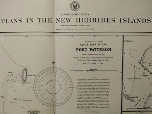 US Navy Hydrographic Office- Map of New Hebrides Islands (1944) | Tally ...