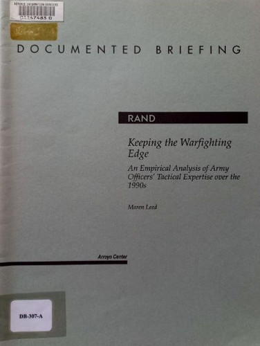 Keeping The Warfighting Edge: An Empirical Analysis (2000) By Maren ...