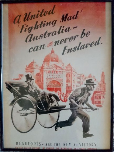Framed Glassed Australian WWII Propaganda Poster | Tally Ho Chap