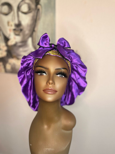 Bling Bonnet with tie | HBR HAIR CO.