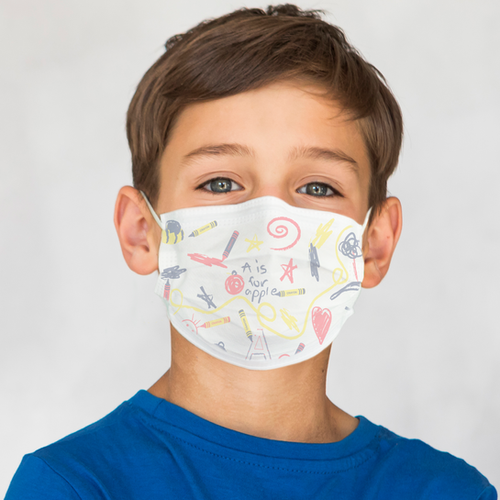 ProKids Pediatric Mask - Crayon Print Earloop - Case of 750 | ProGear ...