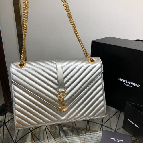 YSL Envelope Bag Silver Large | Glam Bags