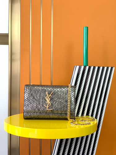 YSL Kate Snake Gold Shoulder Bag Black & White | Glam Bags