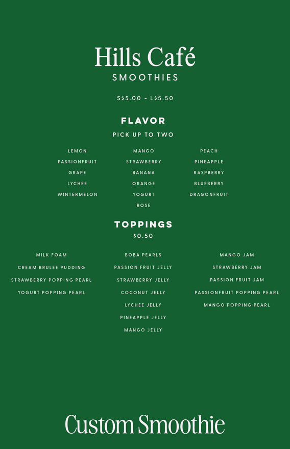 MENU | Hills Café